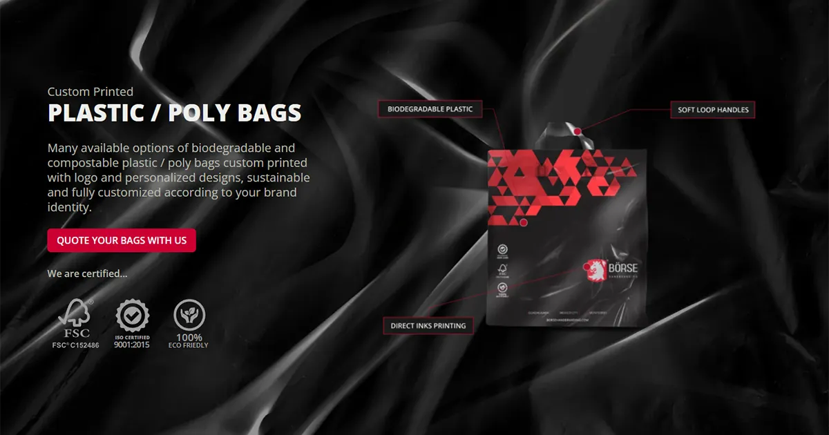 Plastic / Poly Custom Printed Shopping Bags | BÖRSE Handbranding